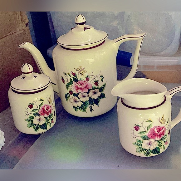 edwin knowels | Kitchen | Edwin Knowles Coffee 3pc Set Teapot Creamer ...